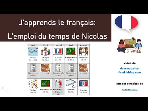 Parler de son emploi du temps et des activités proposées par l'école ...