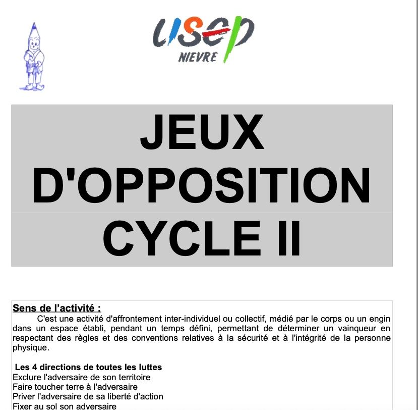 Séquence USEP Jeux d’opposition Cycle 2 - Chez LocaZil