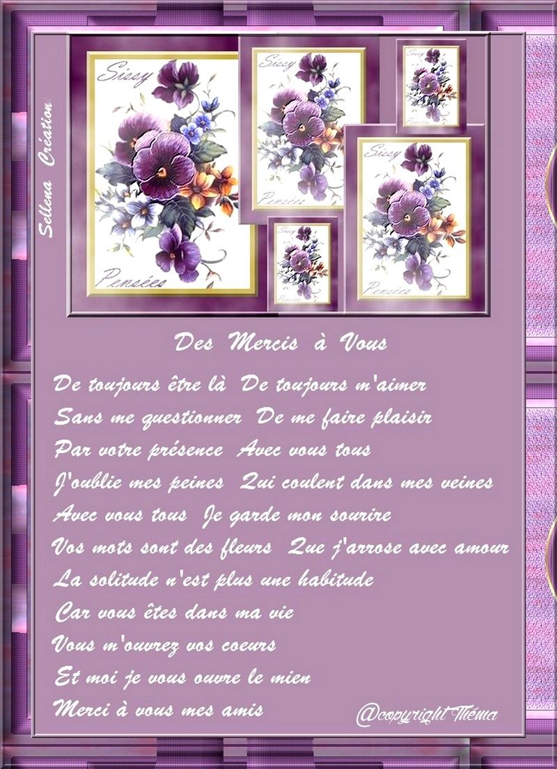 ** Poème à Partager ** Des Mercis à Vous - J' envoie des cartes à mes amis
