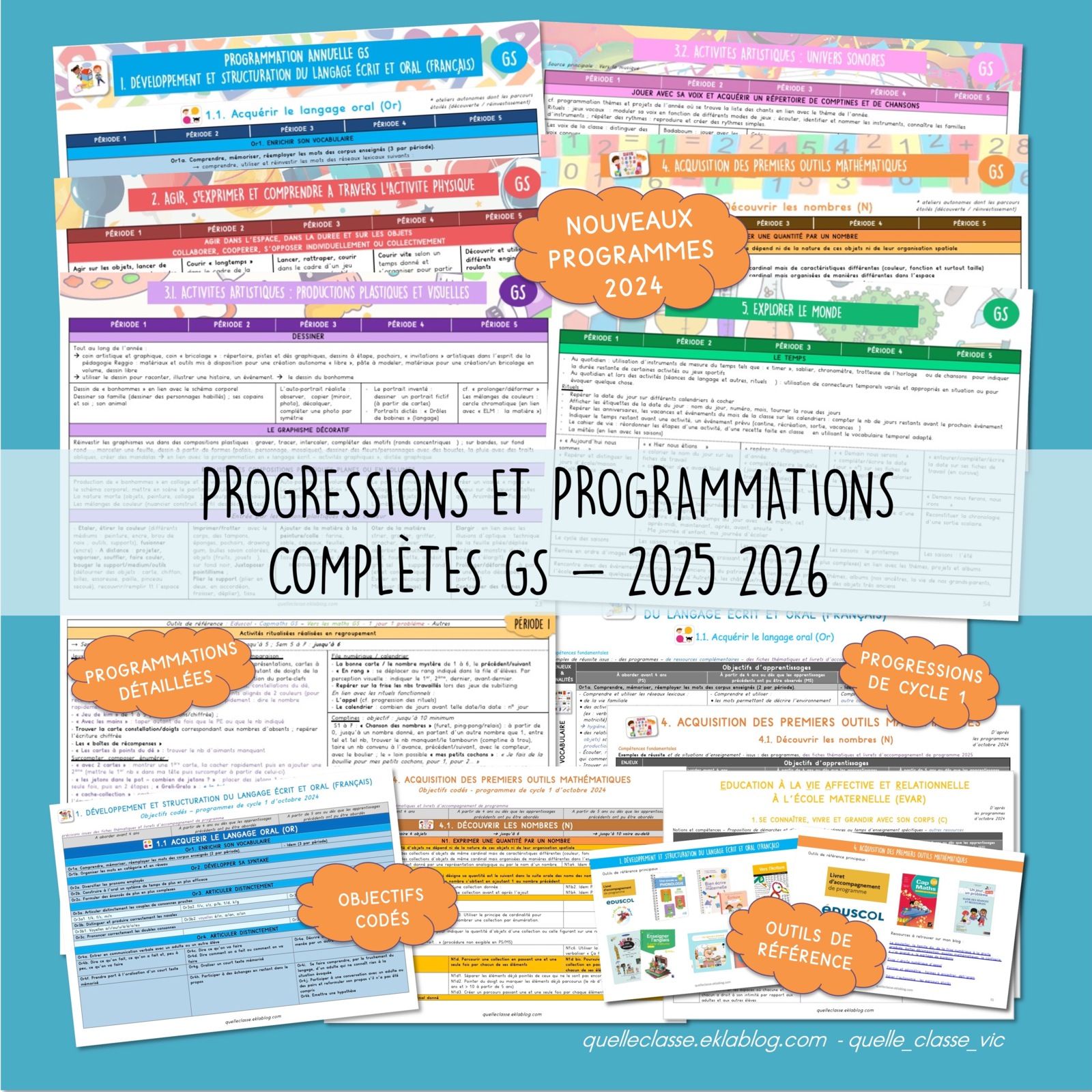 Programmations & progressions GS 2025 / 2026 - QUELLE CLASSE
