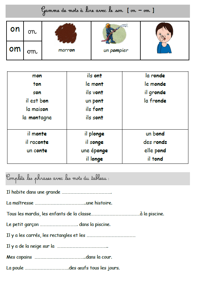 Lecture: les gammes des sons complexes - Dans ma valise FLS