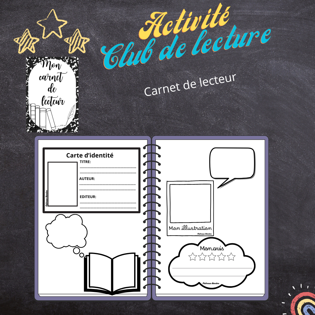 ACTIVITE Club de lecture: carnet de lecteur - Le blog de maîtresse Blandine