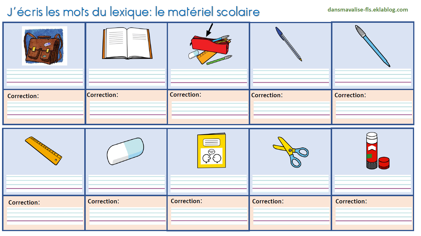 J'écris les mots du lexique (syllabes à ordonner) - Dans ma valise FLS